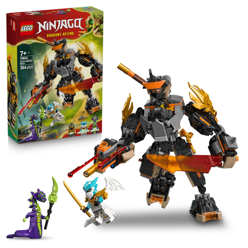 LEGO 71854 Ninjago Cole's Mission Mech & Dragon Zane - with Action Fig ...